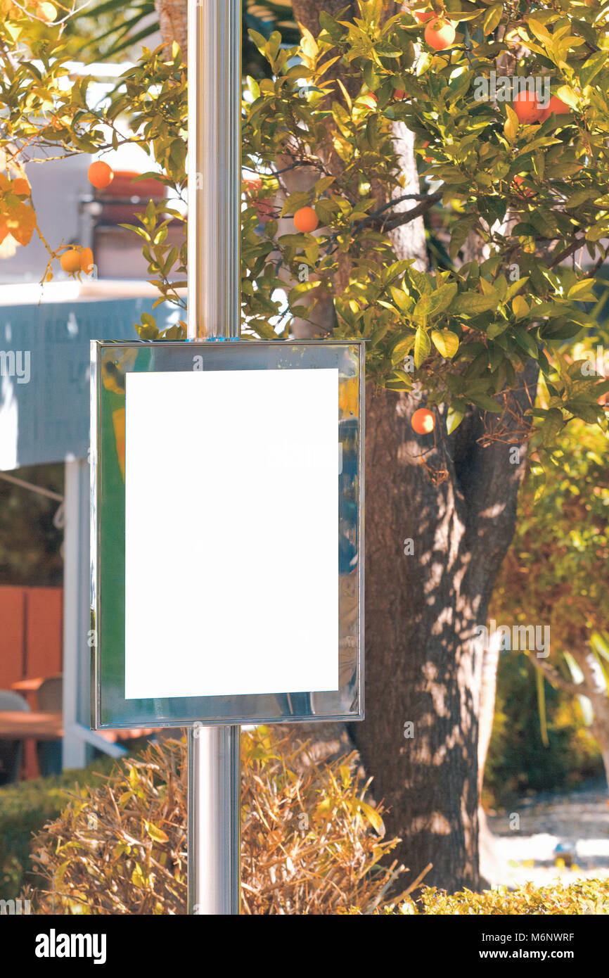 Mock up. Advertising template on the pole Stock Photo - Alamy