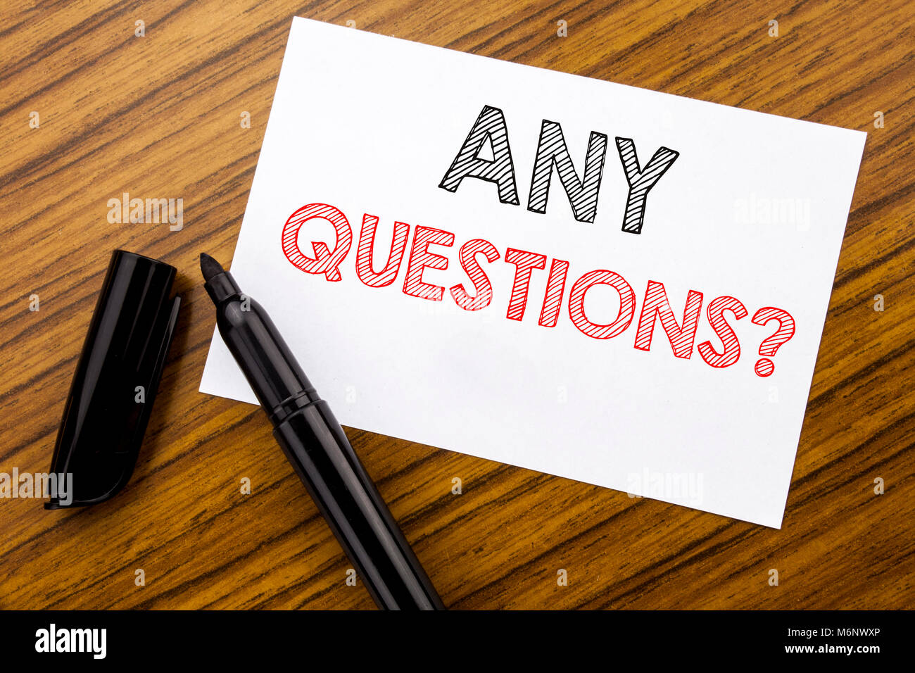 Writing text showing Any Questions. Business concept for Answer Help ...