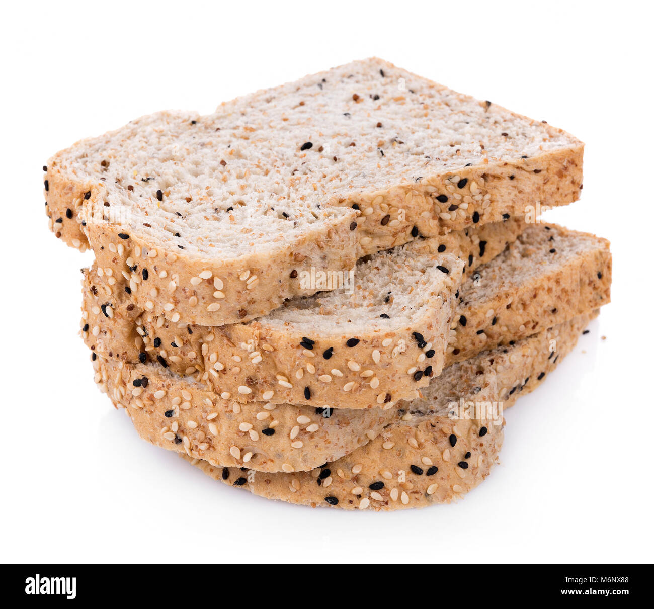 whole wheat bread isolated on white background Stock Photo - Alamy
