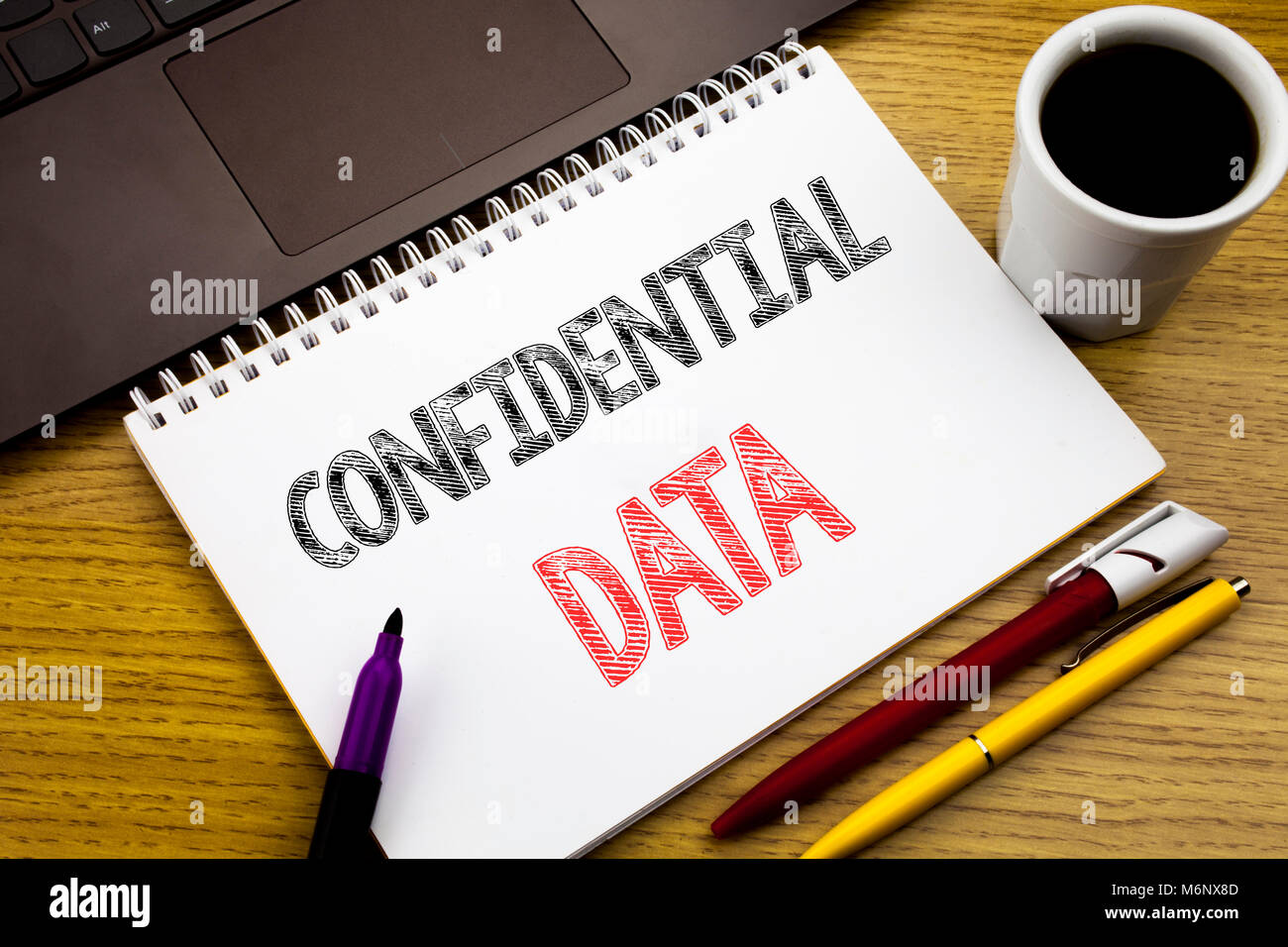 Writing text showing Confidential Data. Business concept for Secret ...