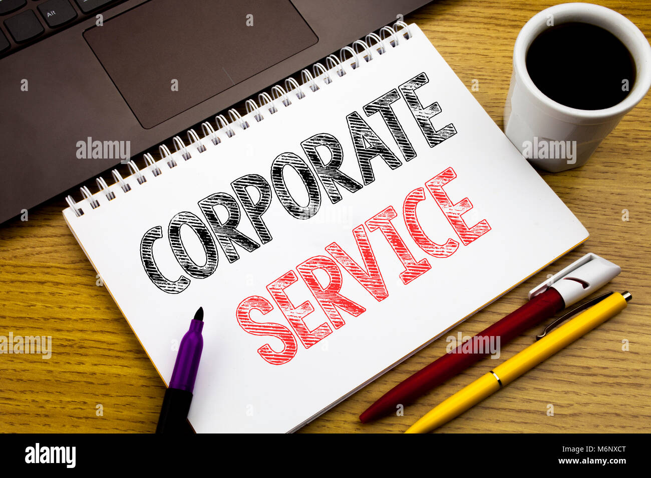 Writing text showing Corporate Service. Business concept for Csr ...