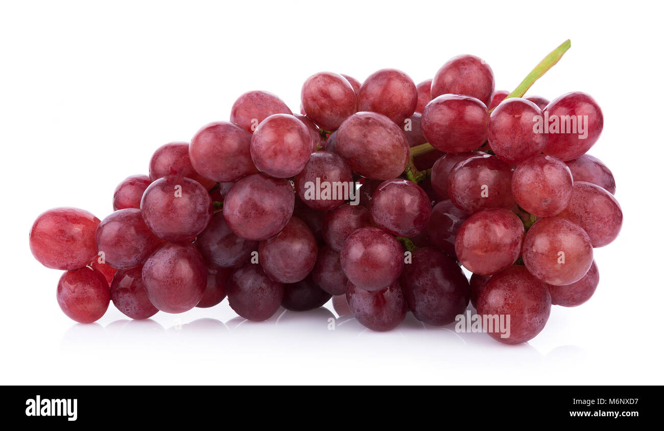 Ripe red grape isolated on white background Stock Photo - Alamy