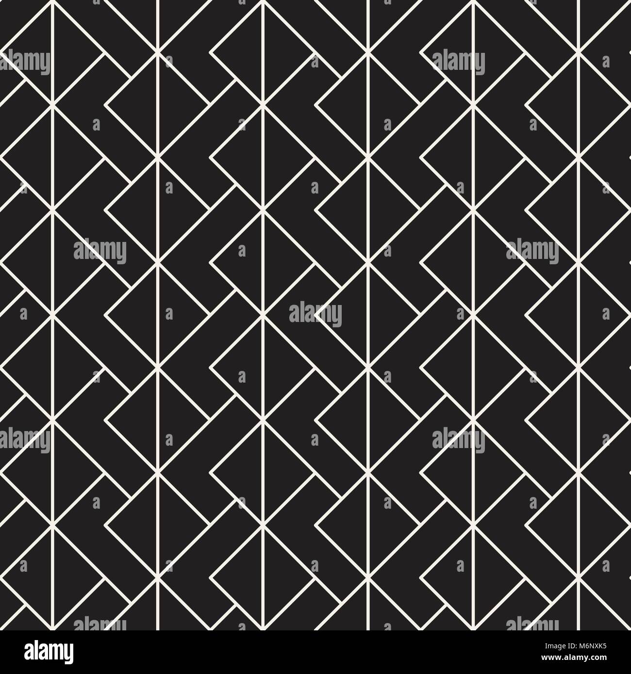 Vector Seamless Lattice Pattern Modern Stylish Texture With Monochrome