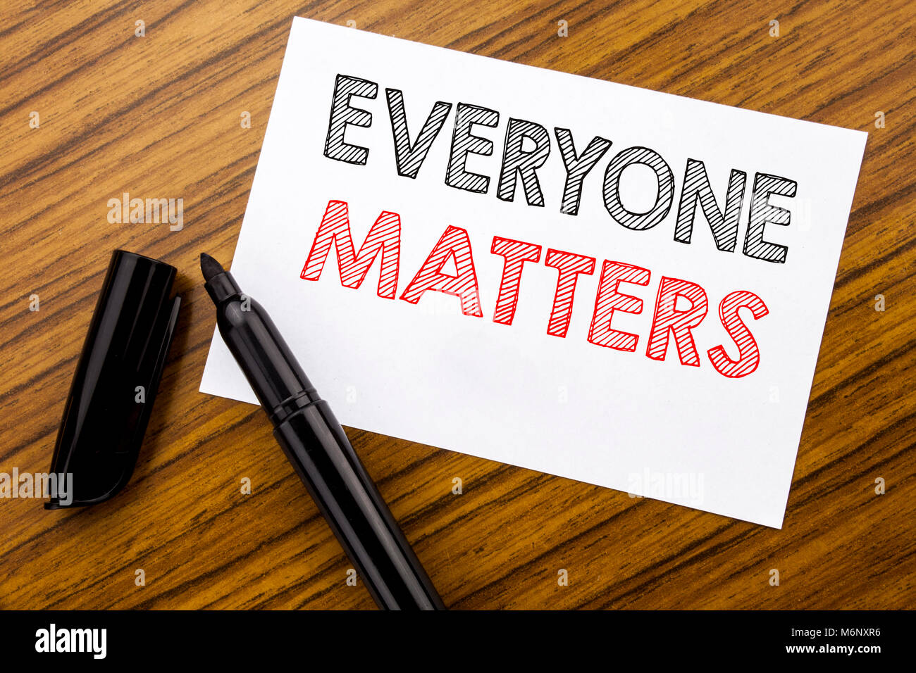 Writing text showing Everyone Matters. Business concept for Equality ...