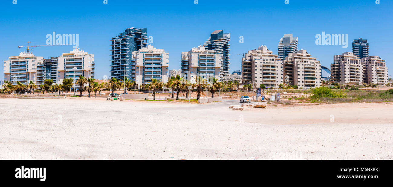 Ashdod, Israel - May 08, 2012: New built urban area on the beach of ...
