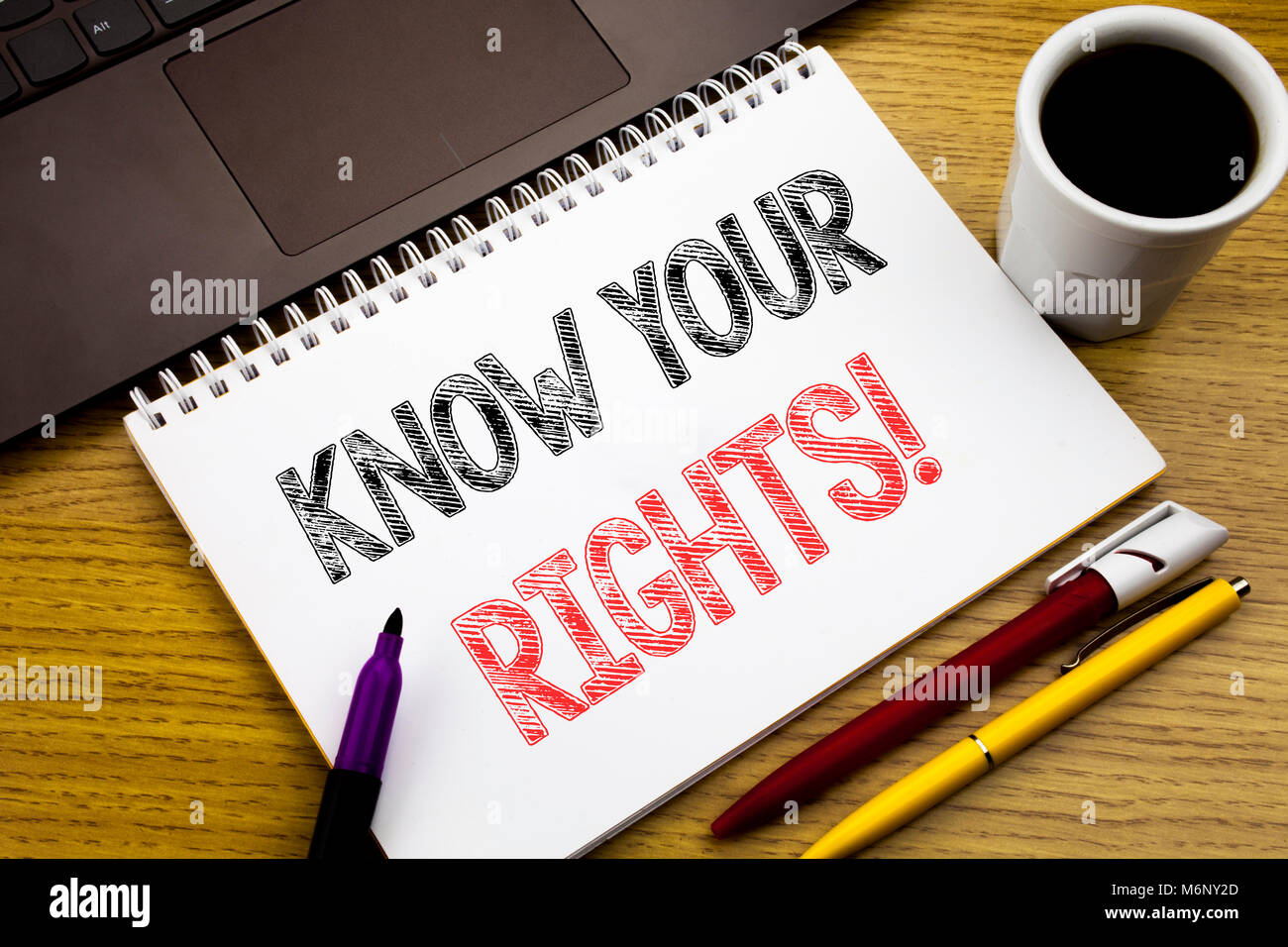 Writing text showing Know Your Rights. Business concept for Justice ...