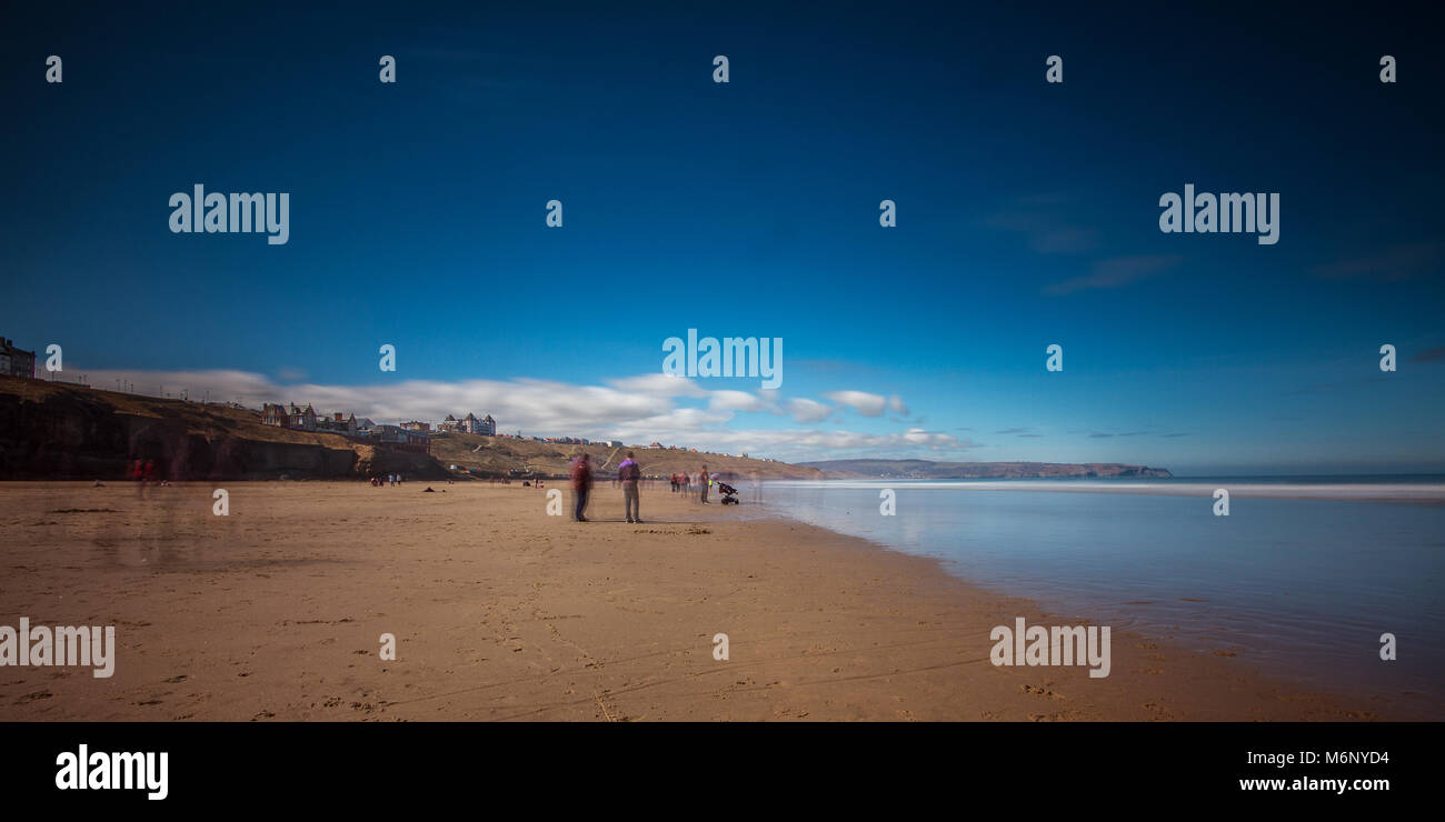Long exposure of whitby beach Stock Photo - Alamy