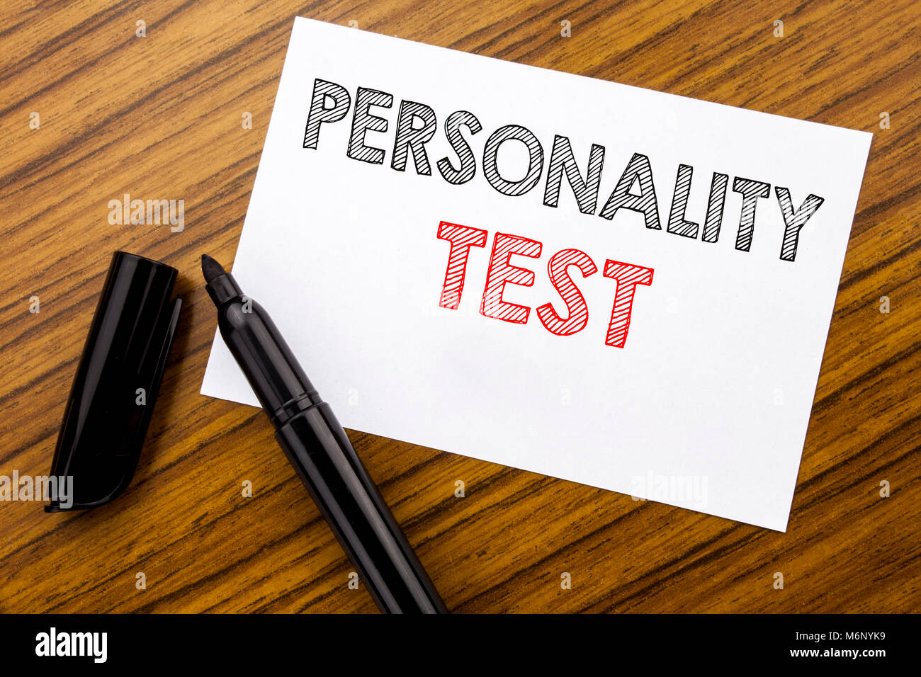 Writing text showing Personality Test. Business concept for Attitude ...