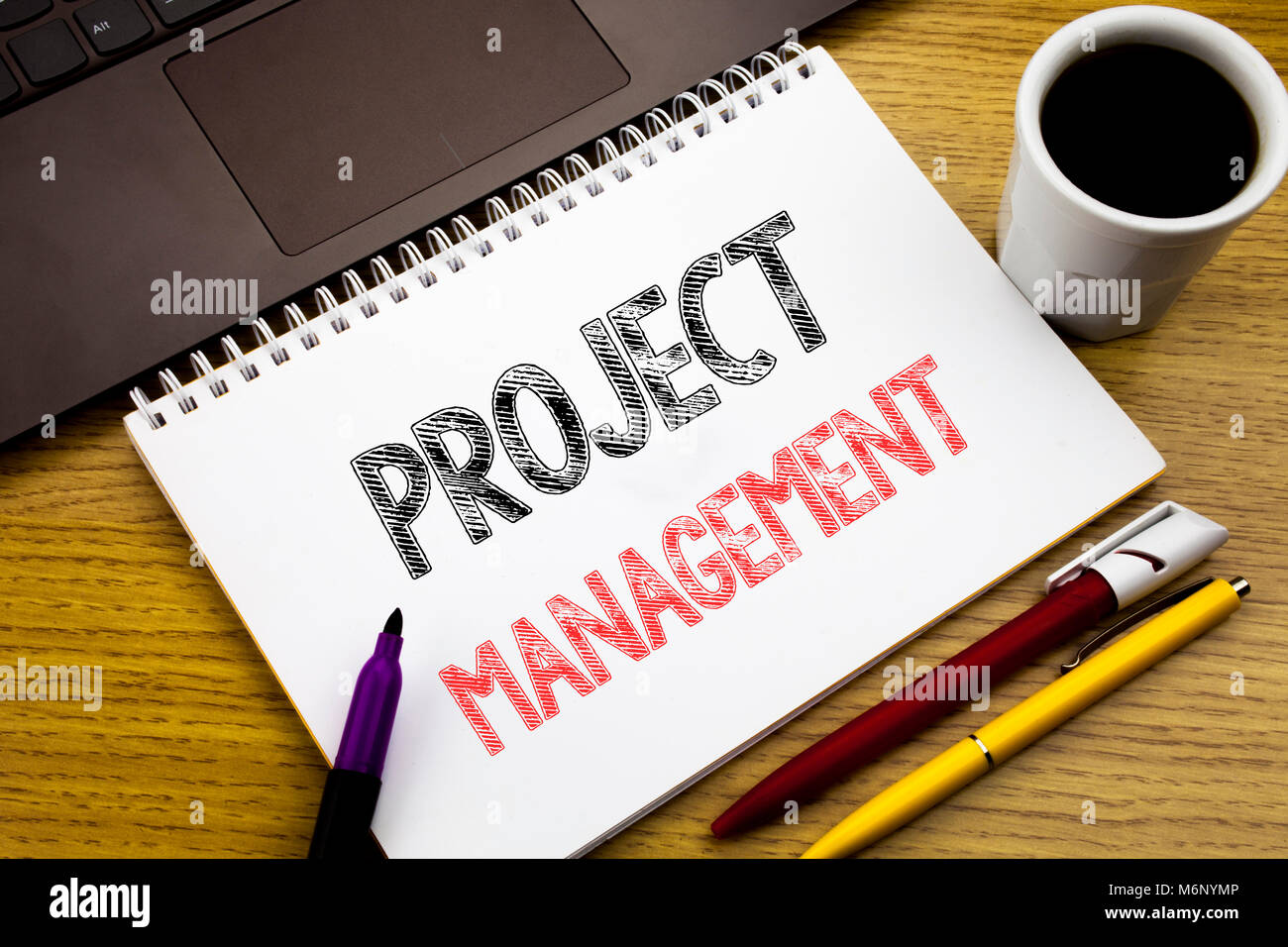 Writing text showing Project Management. Business concept for Strategy ...