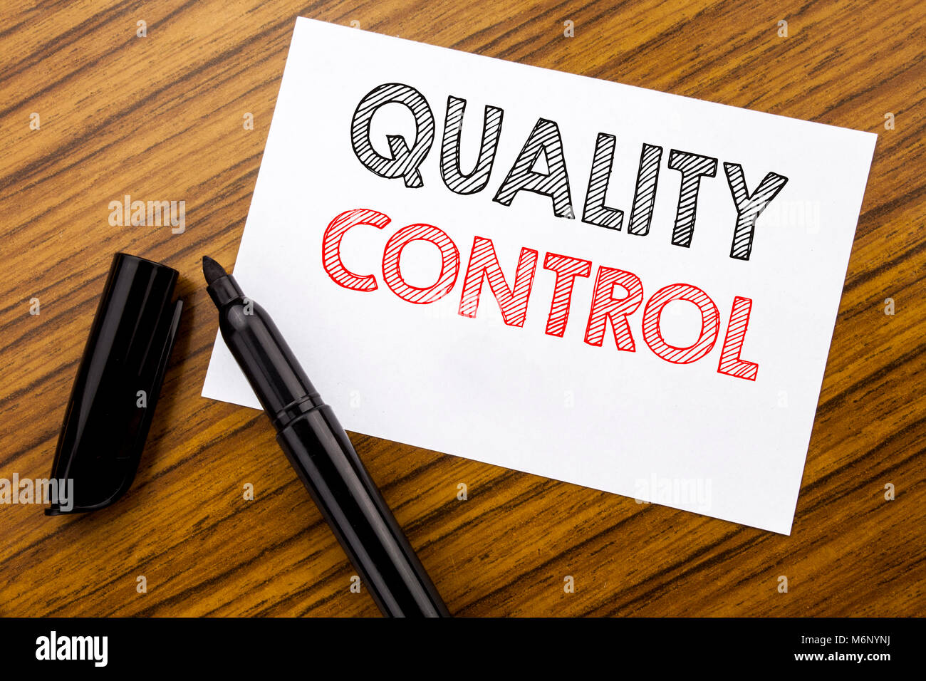 Writing text showing Quality Control. Business concept for Improvement ...