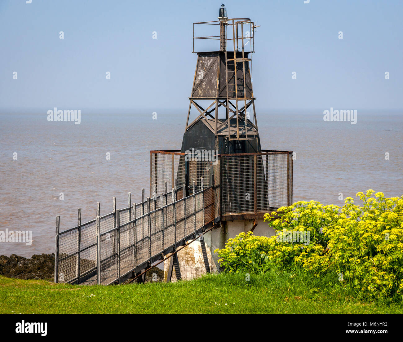 Battery Point lighthouse at Portishead safeguarding the sea lane into ...