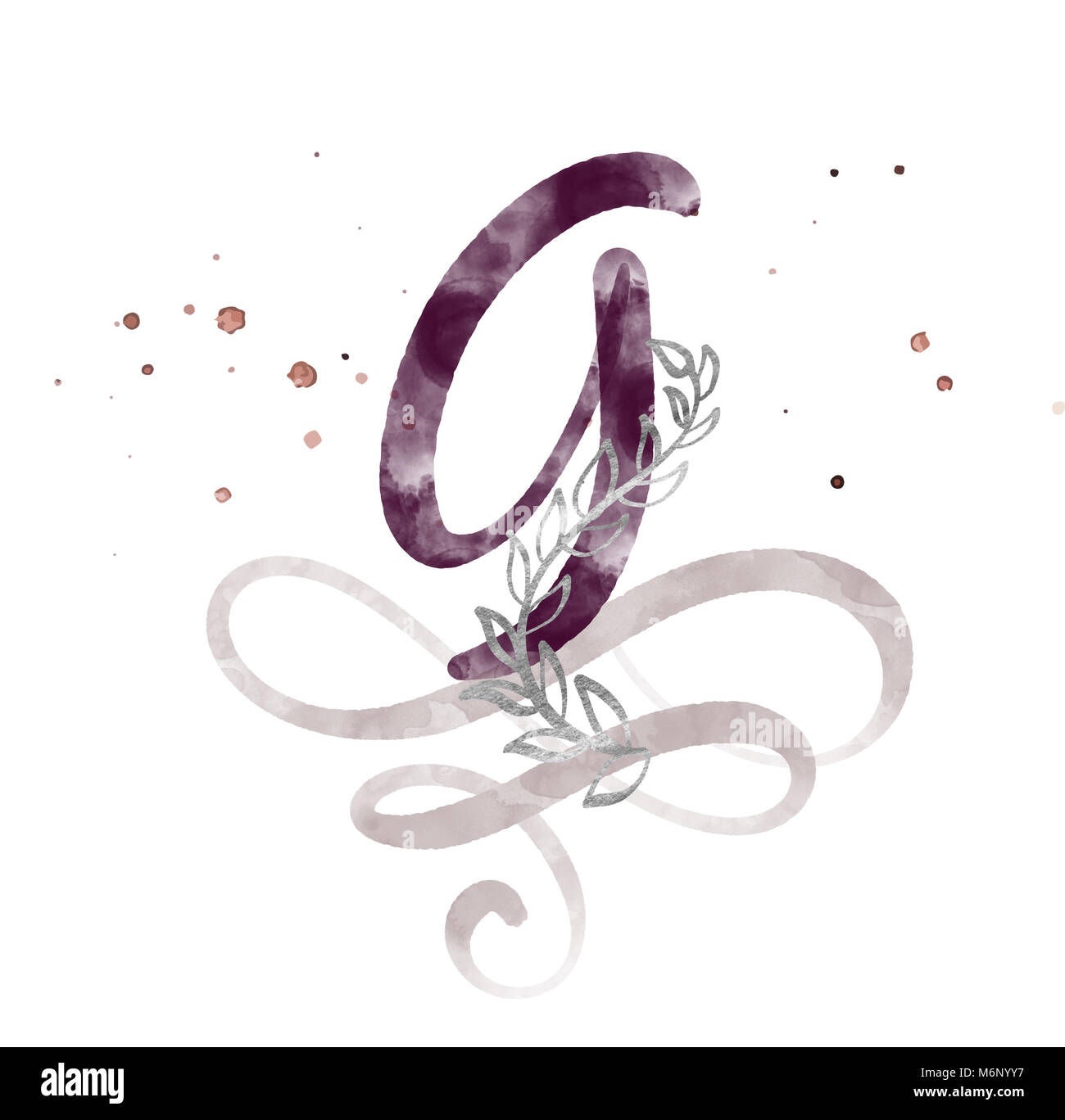 Calligraphic number nine 9 vintage isolated on white background ...