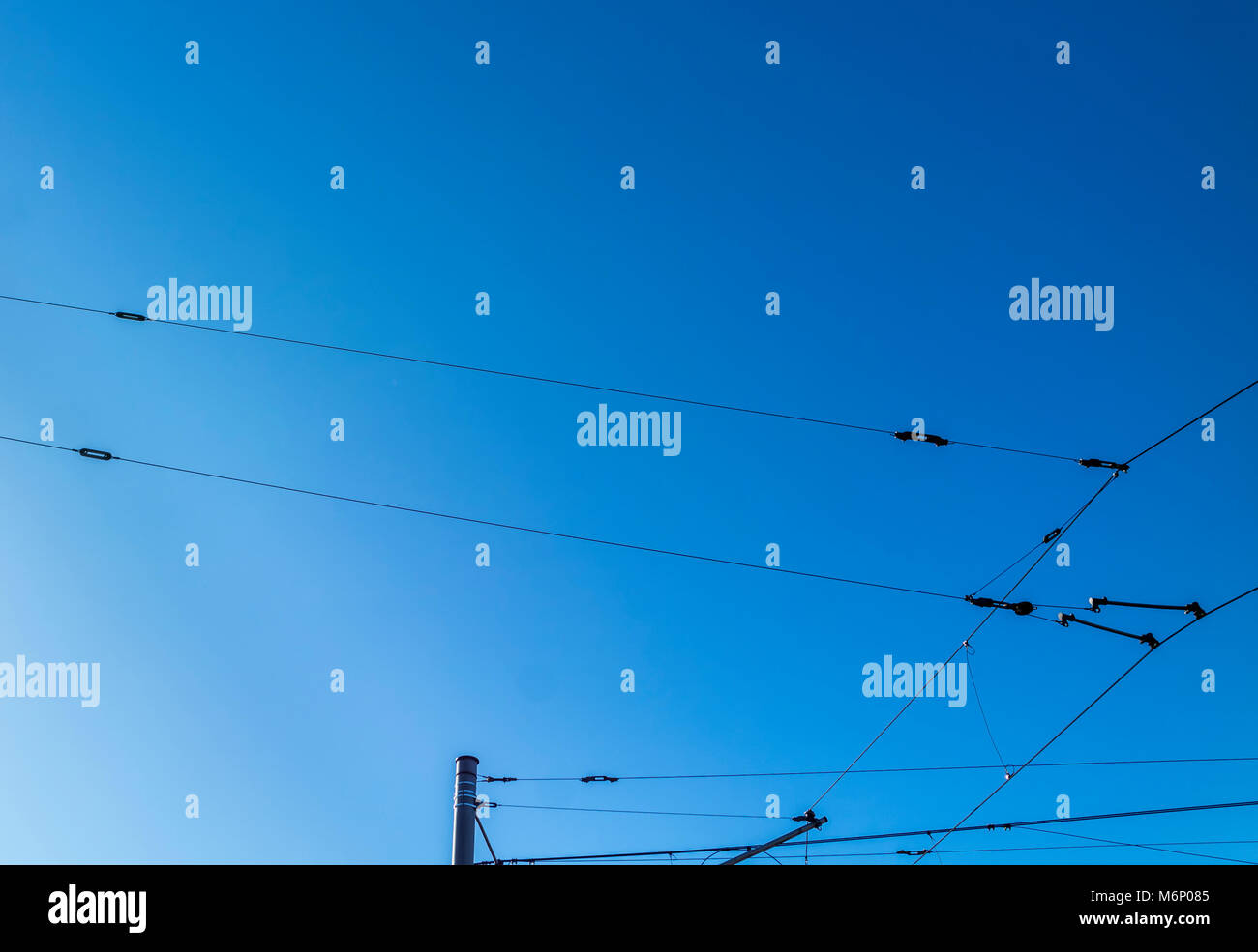 Electrified electric electricity overhead lines line hi-res stock ...