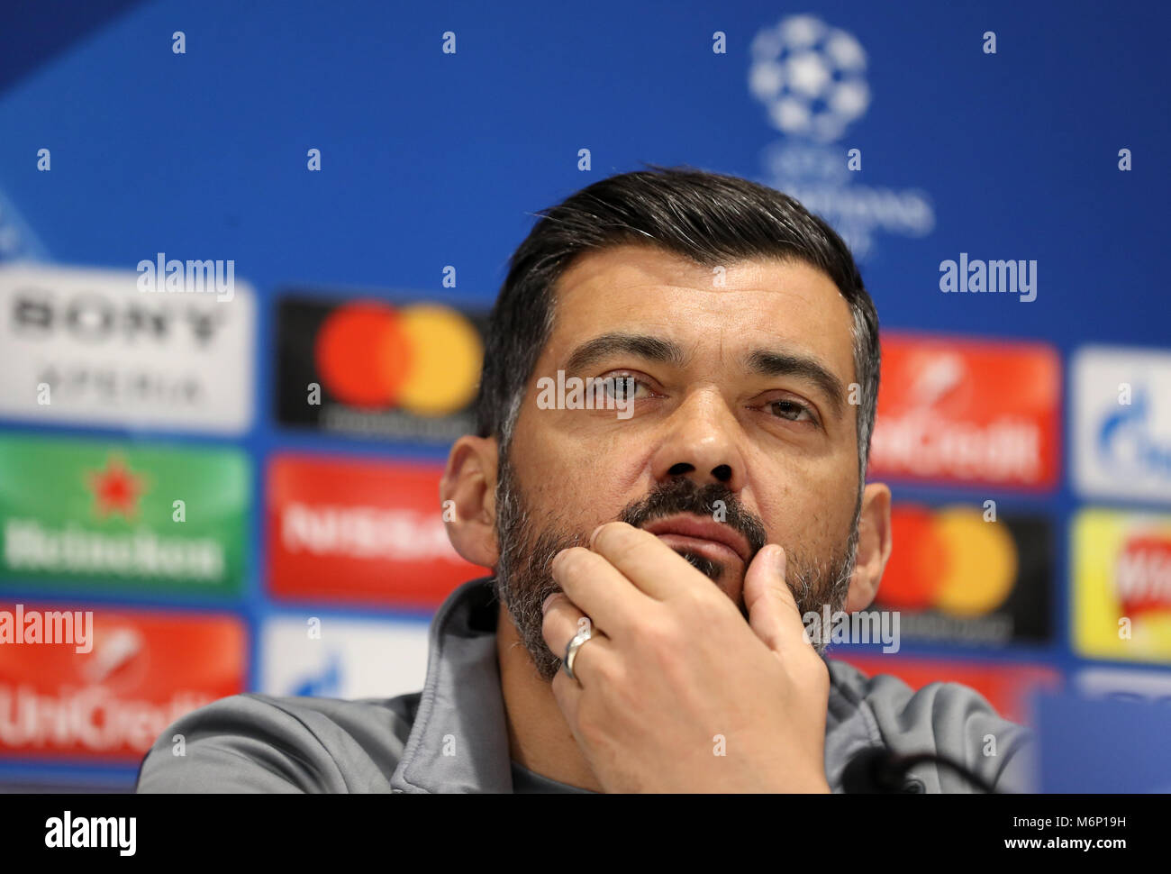 FC Porto manager Sergio Conceicao during the tpress conference at ...