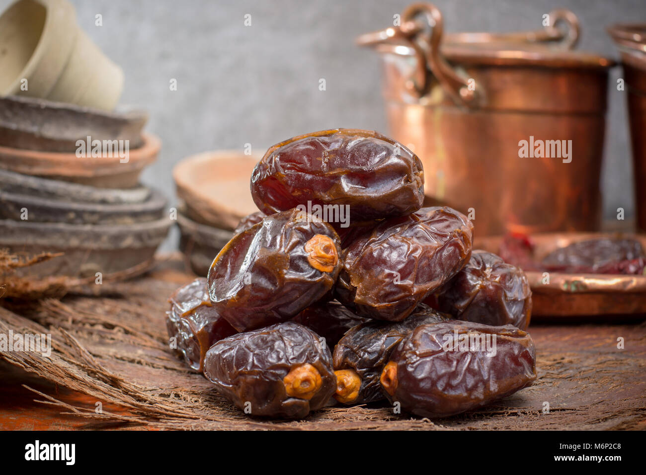 Traditional Middle East dessert, healthy food, big medjool dates fruits ...