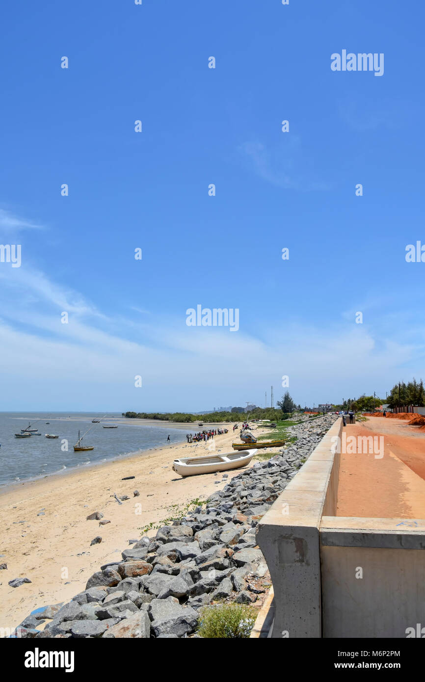 A vertical view with plenty of negative space with a view of the beach ...