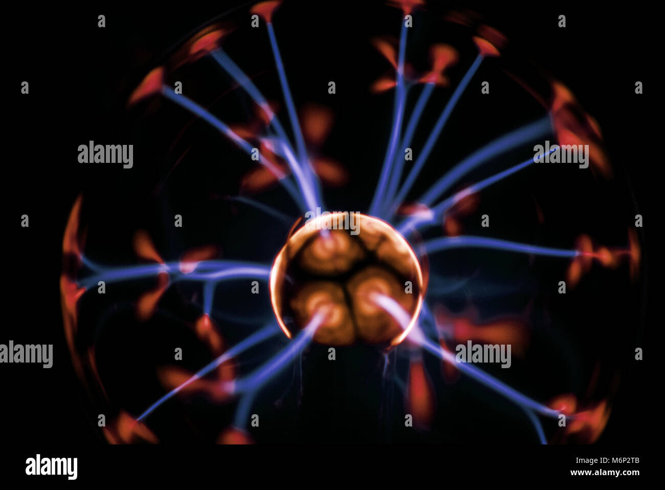 Electricity fire-ball. Abstract photo of electric waves. Static ...