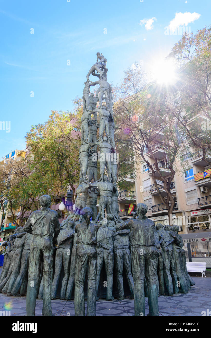 Monument to Castellers in Tarragona by the catalan artist Francesc ...