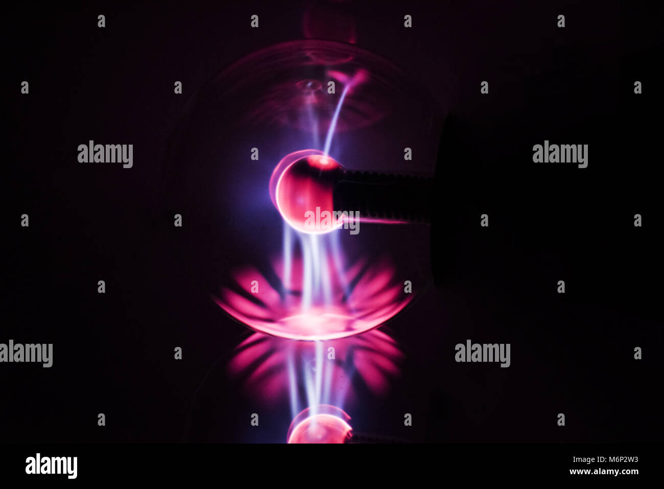 Electricity fire-ball. Abstract photo of electric waves. Static ...