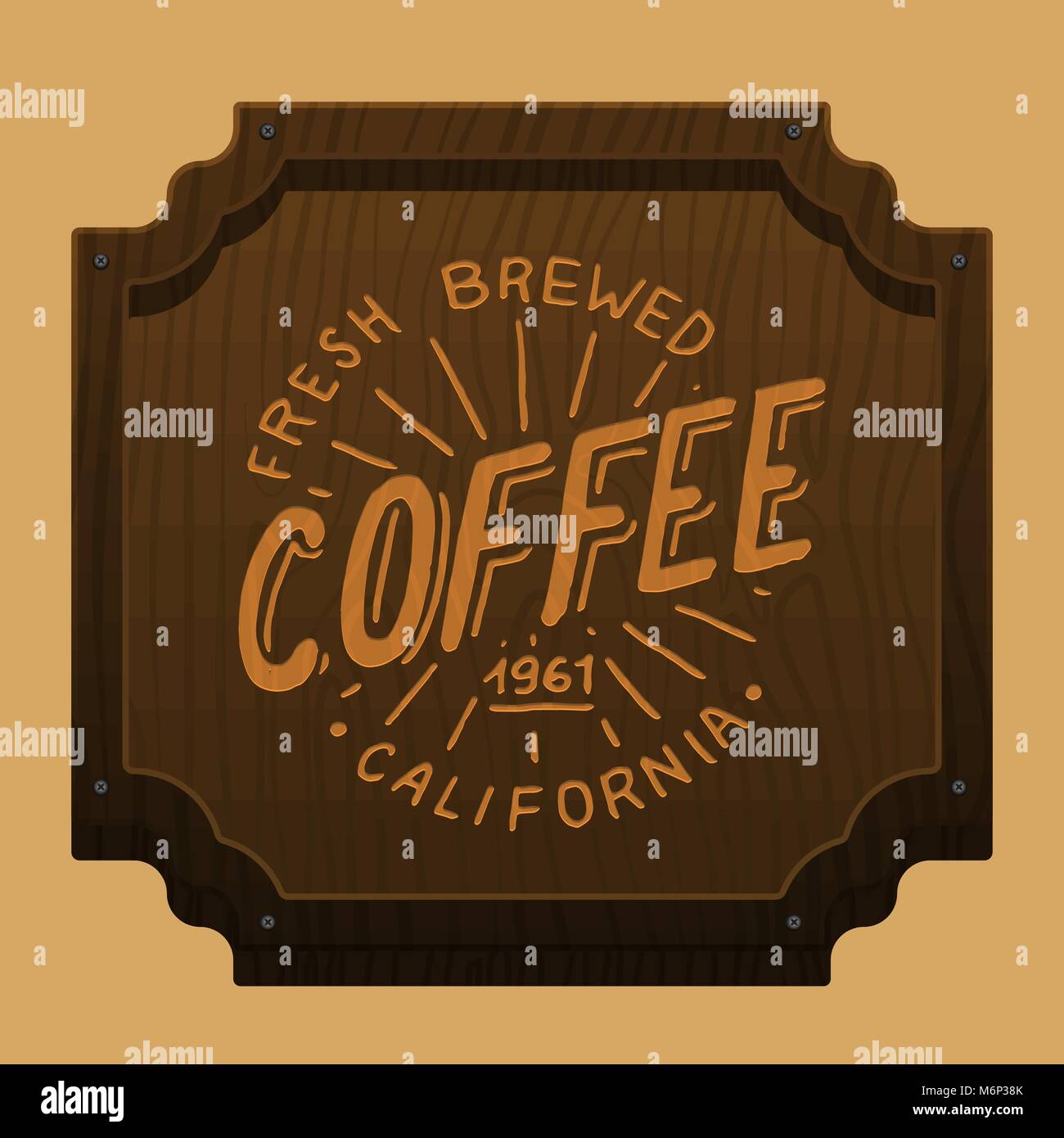 Coffee signboard for cafe or restaurant. engraved hand drawn. morning ...