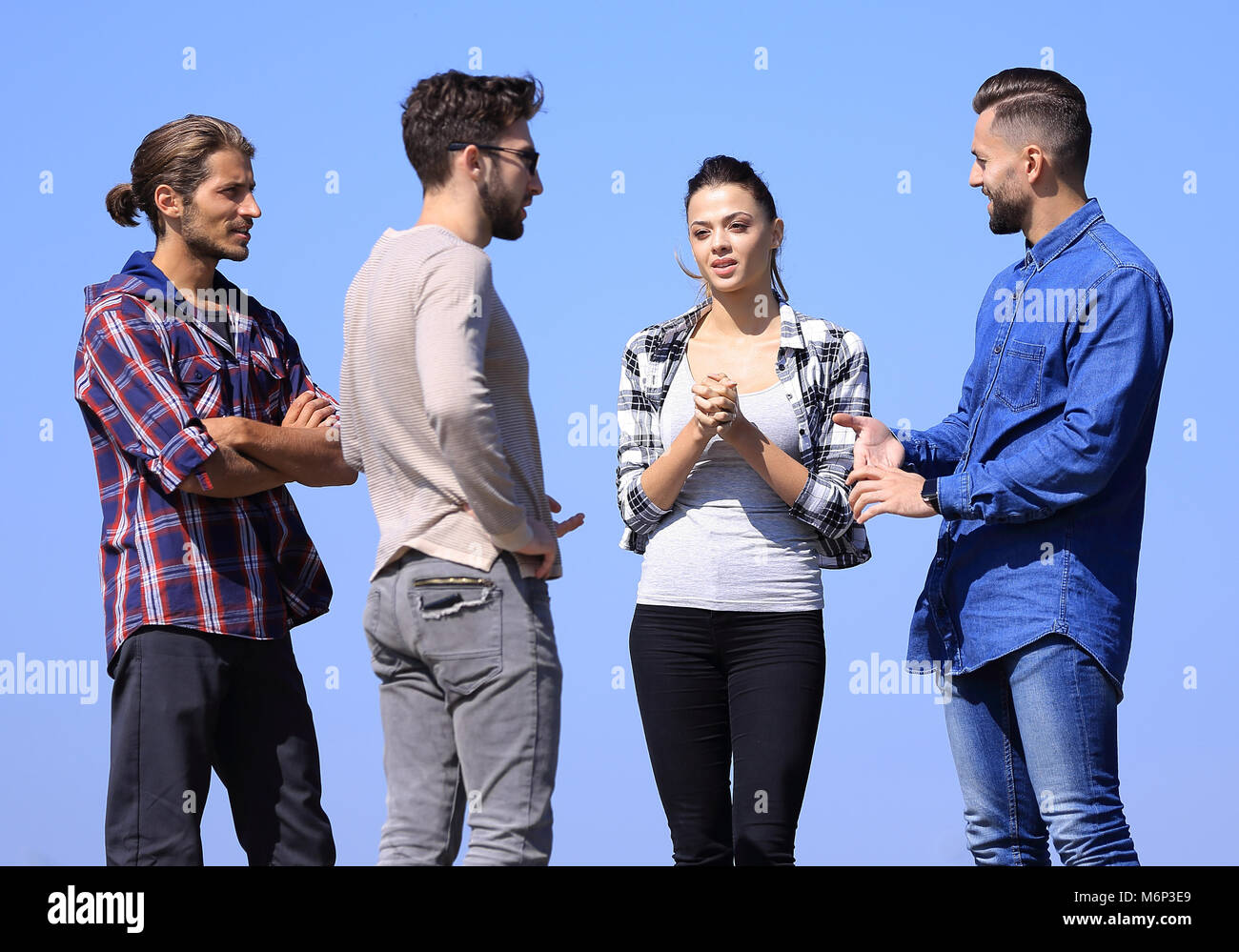 group of successful students communicating together Stock Photo - Alamy