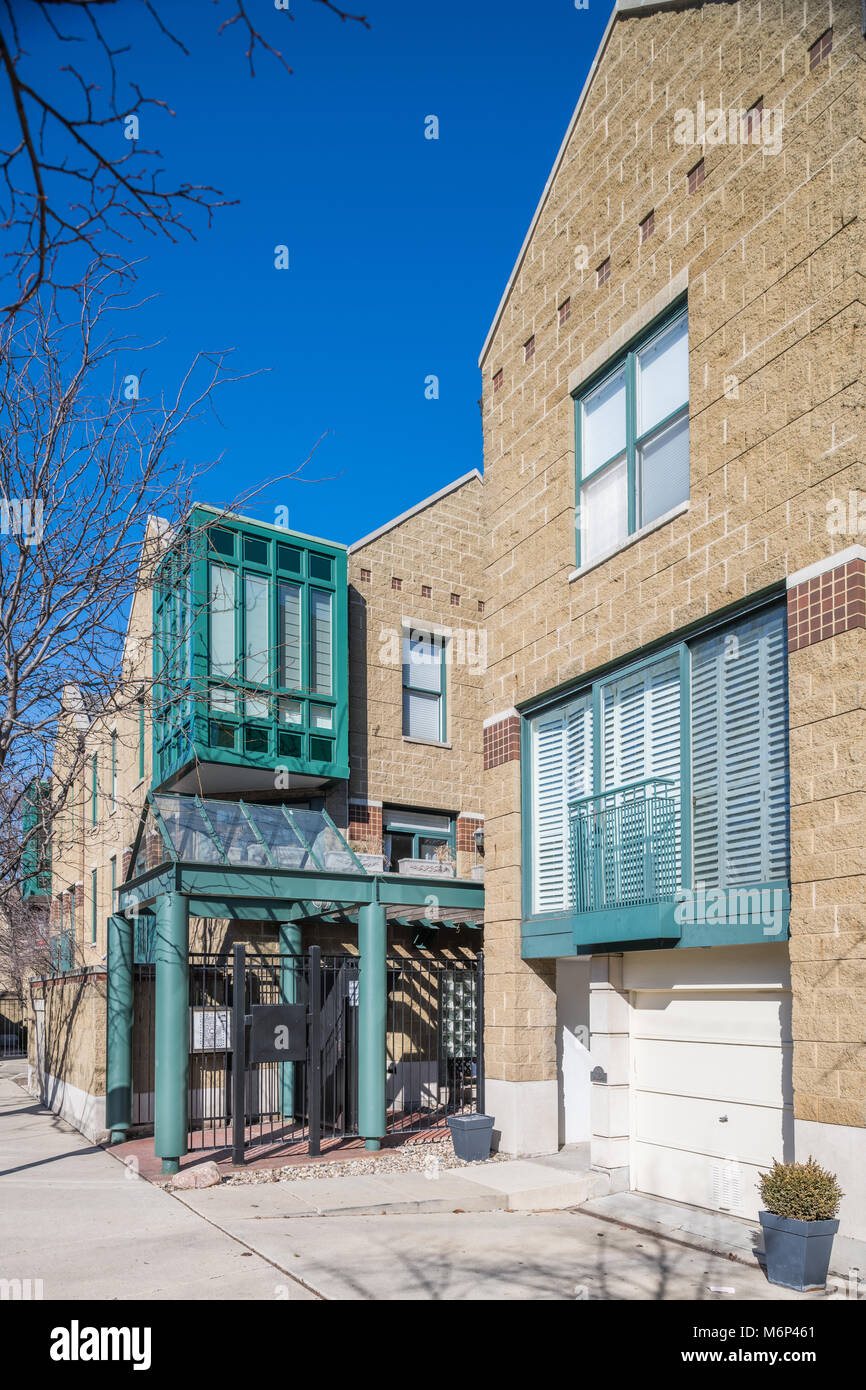 Post-modernist apartment complex in the Old Town Neighborhood Stock ...