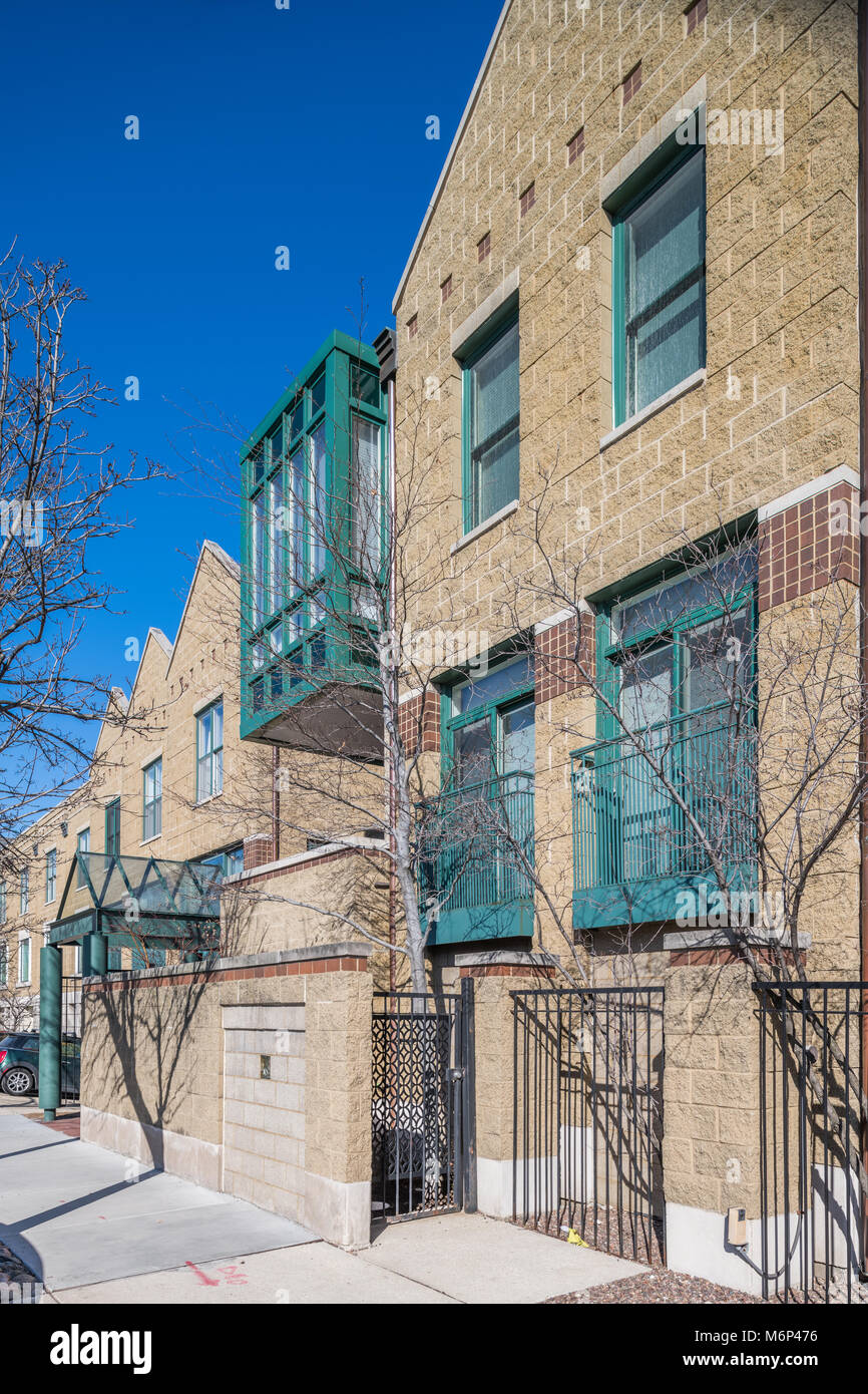 Post-modernist apartment complex in the Old Town Neighborhood Stock ...