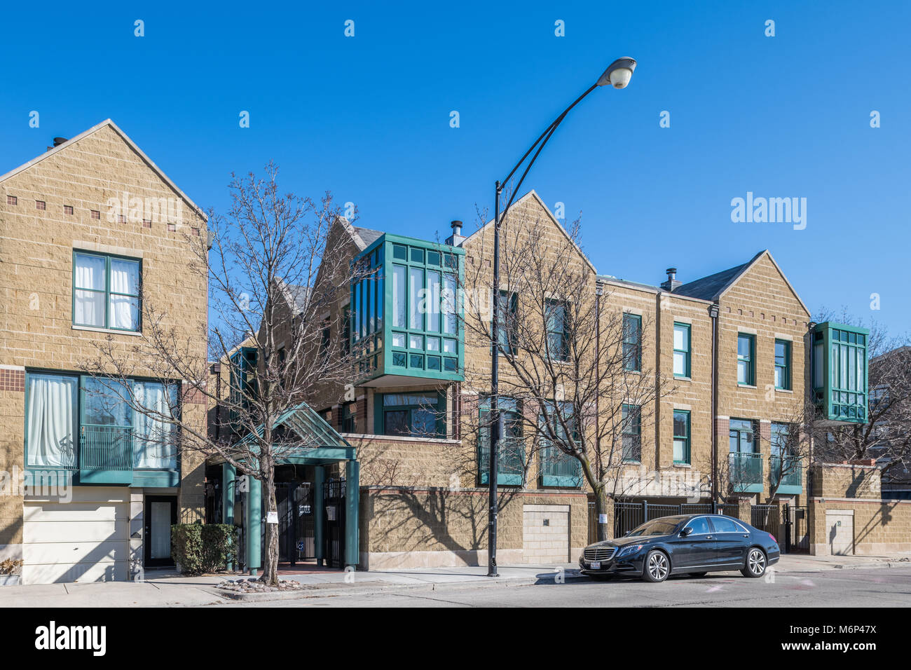 Post-modernist apartment complex in the Old Town Neighborhood Stock ...