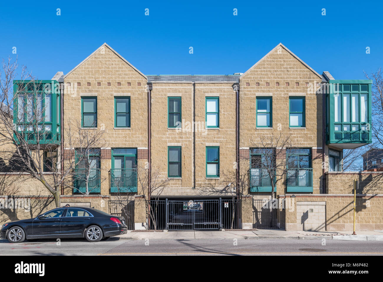 Post-modernist apartment complex in the Old Town Neighborhood Stock ...
