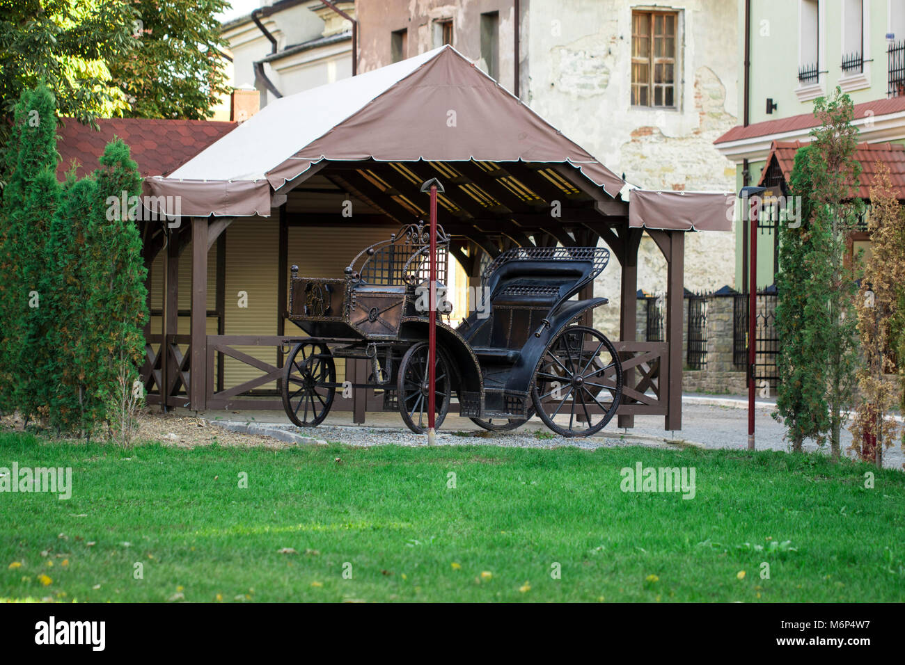 Traditional horse carriage on natural background Stock Photo - Alamy