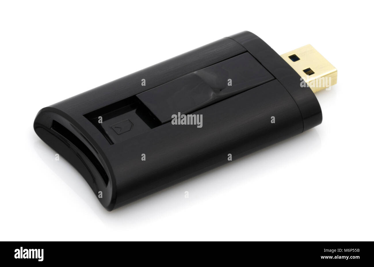 black card reader on white background Stock Photo - Alamy