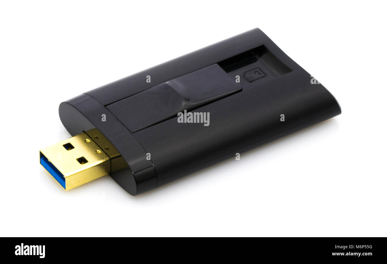 black card reader on white background Stock Photo - Alamy