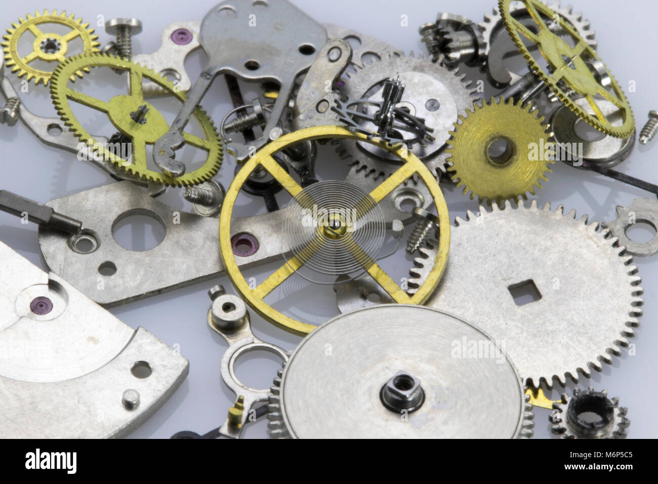 clockwork old mechanical high resolution and detail Stock Photo - Alamy