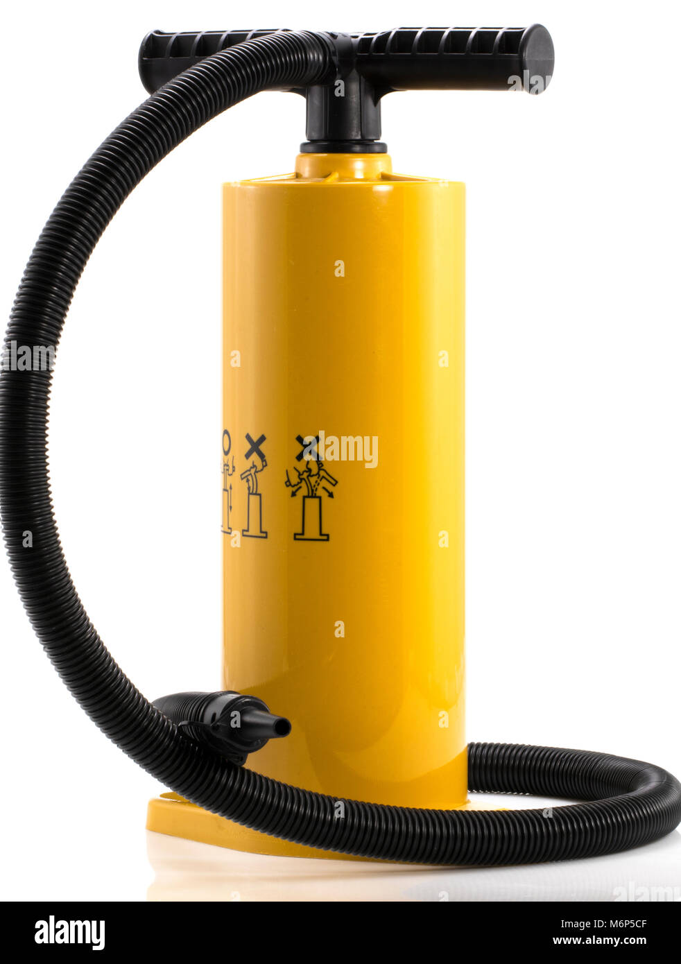 Manual air pump for inflating airbeds, beach balls etc Stock Photo - Alamy