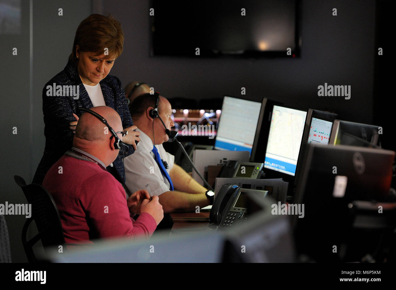First Minister Nicola Sturgeon meets operators in the control room at ...