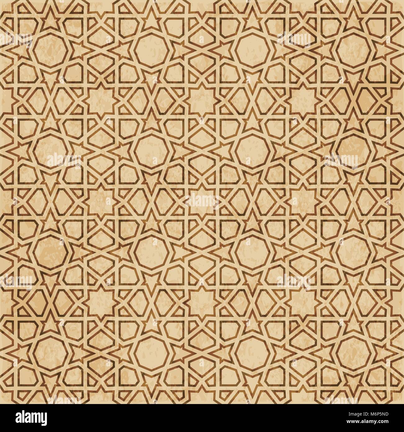 Retro brown Islam seamless geometry pattern background eastern style ...