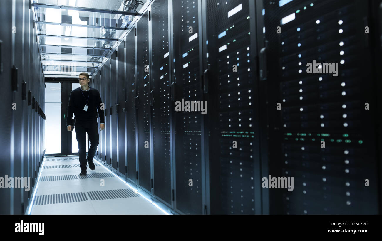 Walking through data center engineer hi-res stock photography and ...