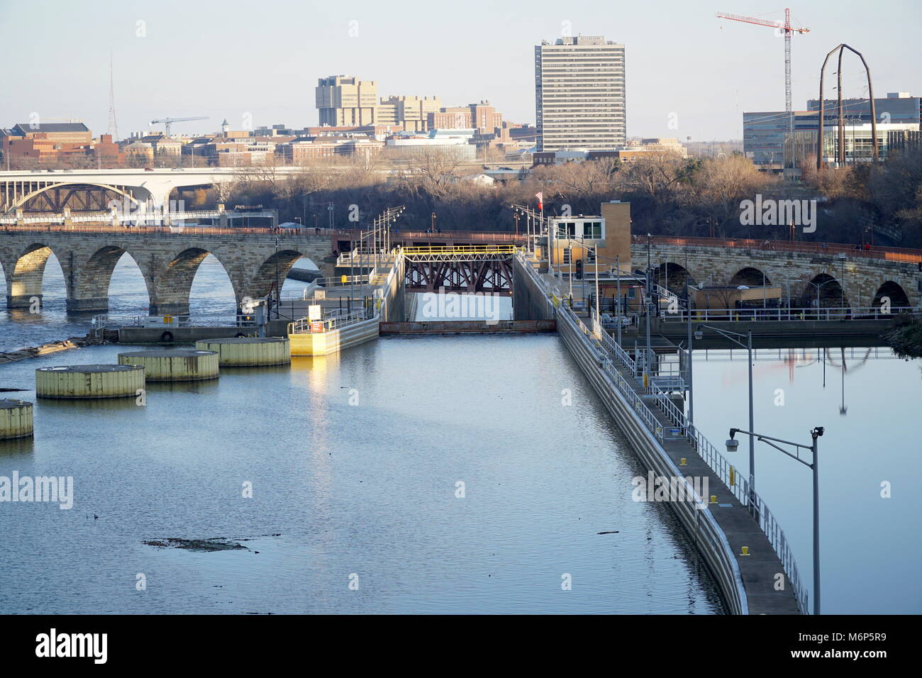 Locks and Dams along the Mississippi River in Minneapolis Minnesota ...