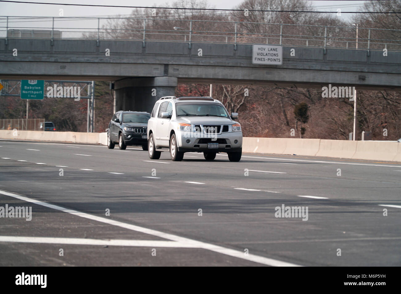 Long Island, NY - Circa 2017: Nissan Pathfinder driving on interstate ...