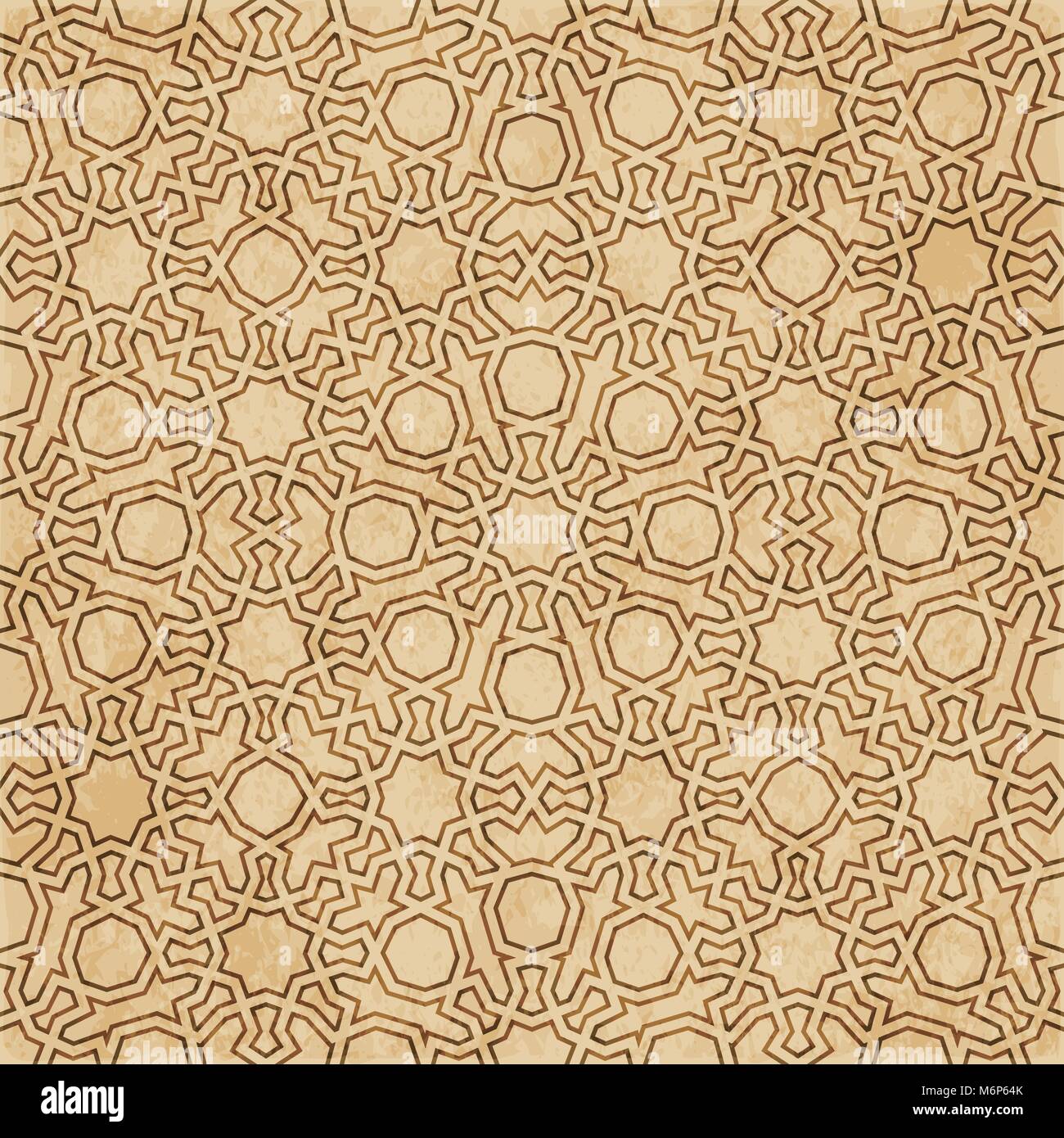 Retro brown Islam seamless geometry pattern background eastern style ...