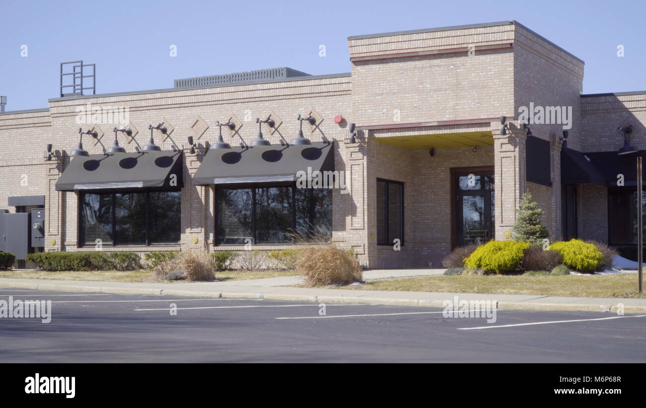 Exterior generic restaurant diner establishing photo day time. Tight ...