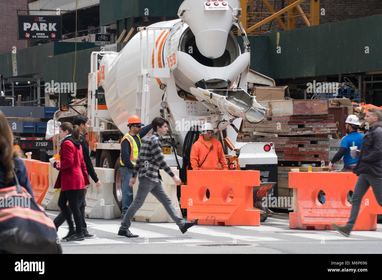 New York City - Circa 2017: Manhattan construction site building ...