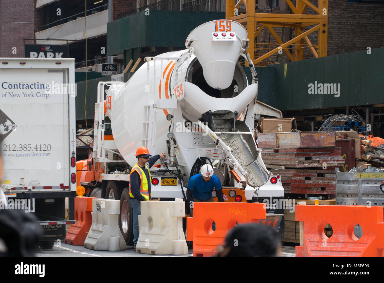 New York City - Circa 2017: Manhattan construction site building ...