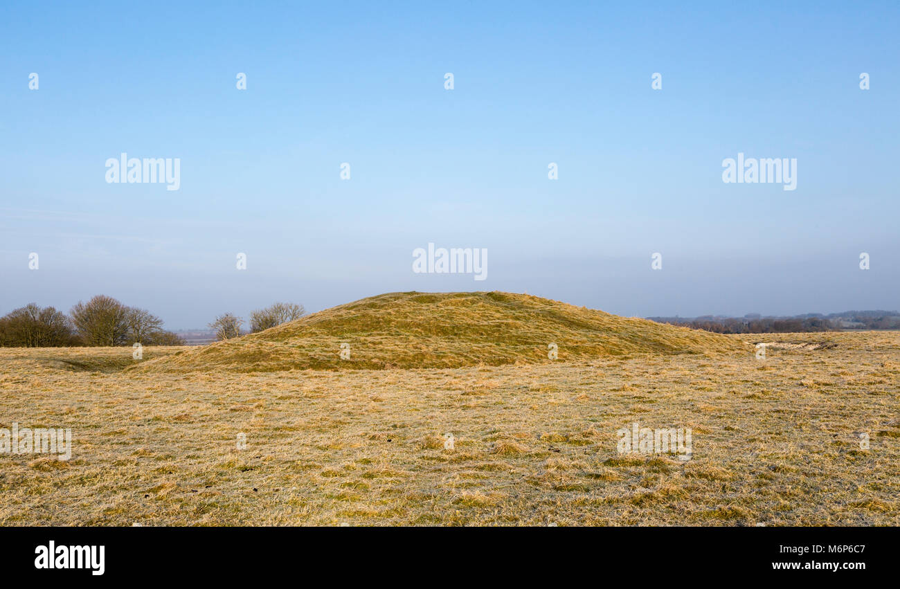 Bronze Age bowl barrow on Windmill Hill, a Neolithic causewayed ...