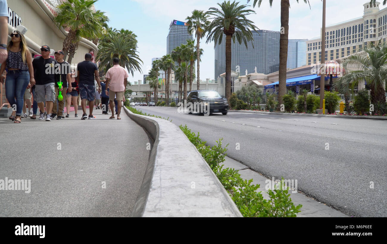 Las Vegas, USA - Circa 2017: Las Vegas blvd strip low angle day time ...