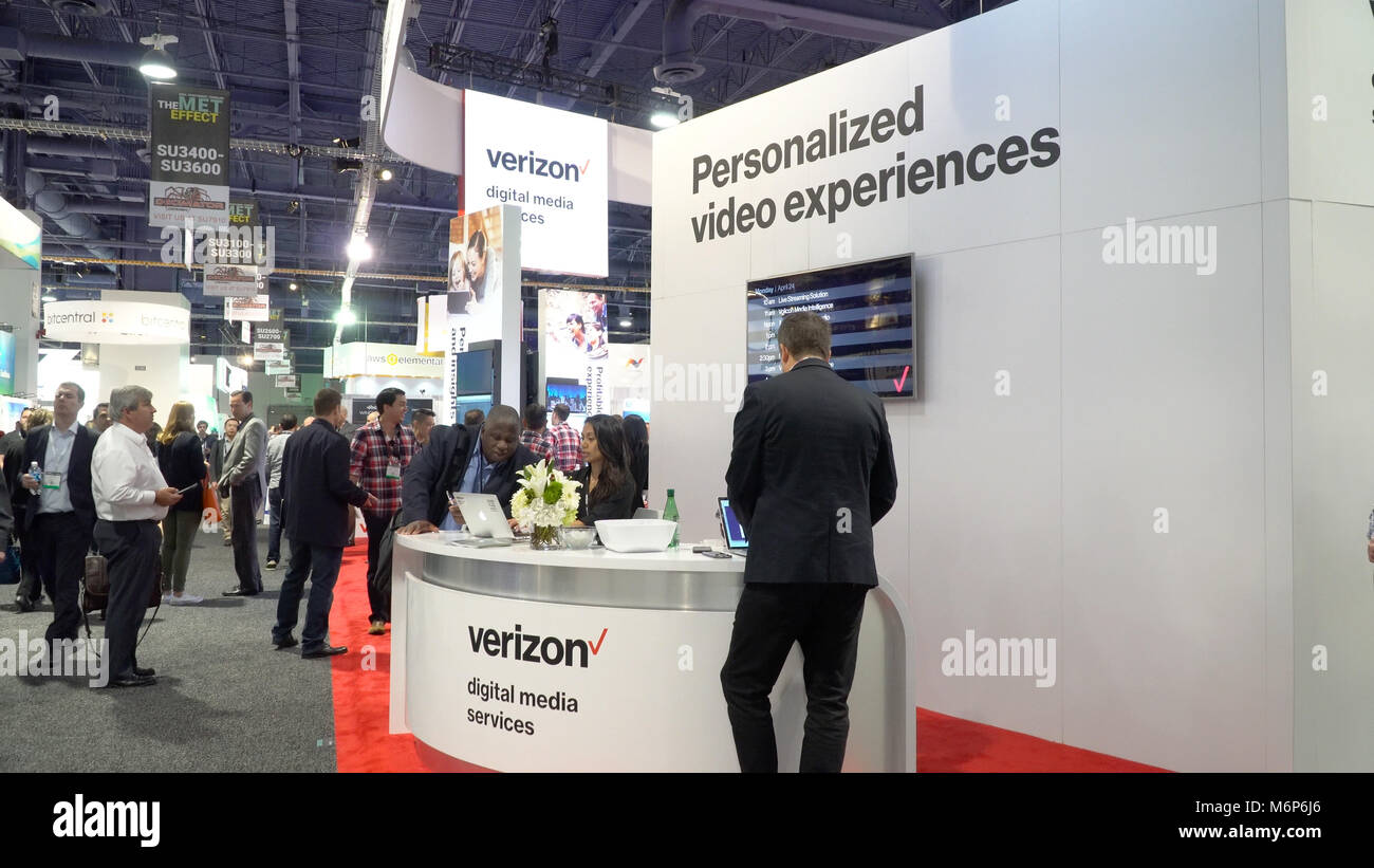 Las Vegas, USA - Circa 2017: Verizon digital media services booth at ...
