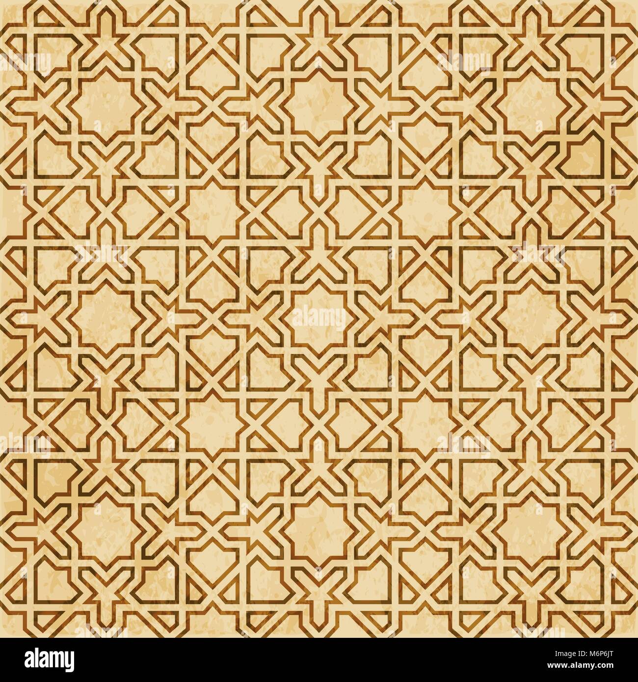 Retro brown Islam seamless geometry pattern background eastern style ...