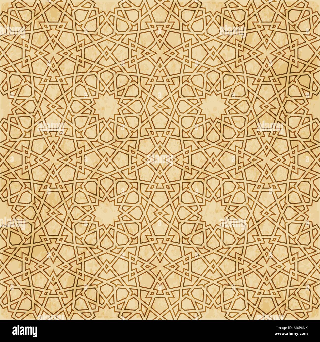 Retro brown Islam seamless geometry pattern background eastern style ...