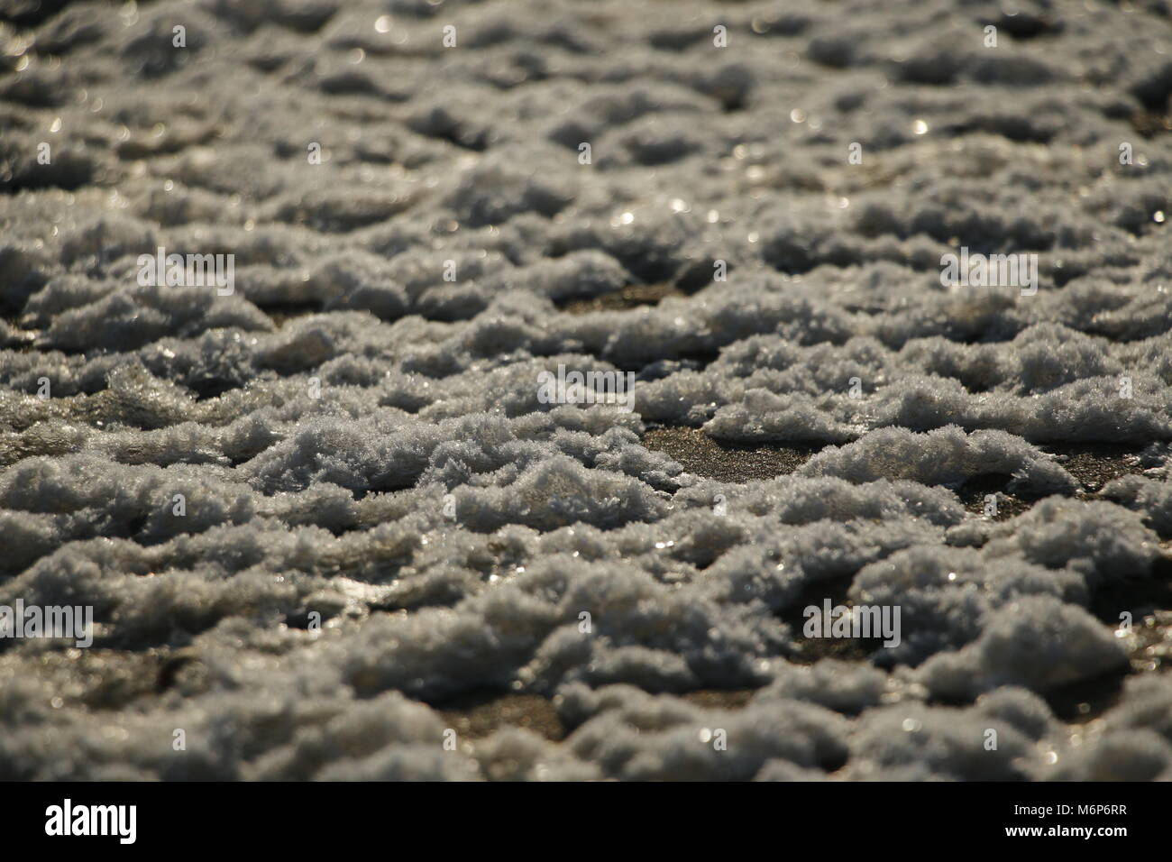 Frozen foam at the beach Stock Photo - Alamy