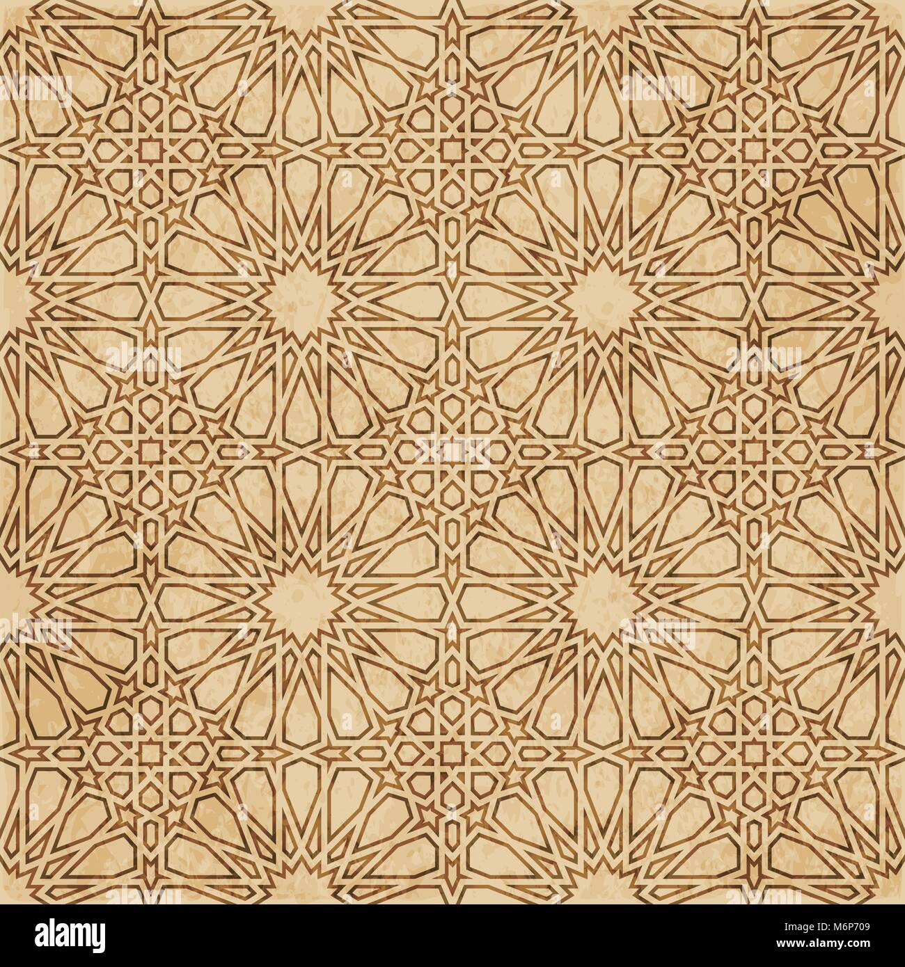 Retro brown Islam seamless geometry pattern background eastern style ...